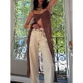 Brown Womens Open-Front Longline Cover-Up Dress With Spaghetti Straps ...