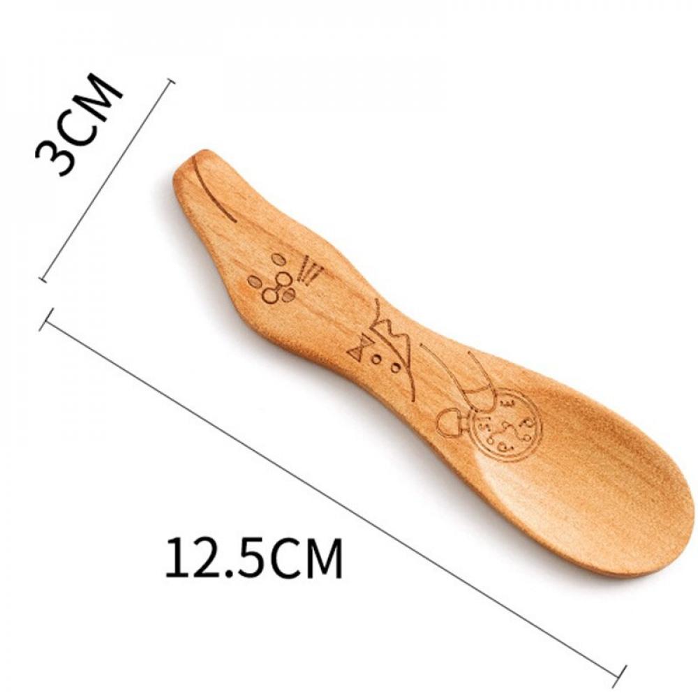 Sonbest Japanese Style Wooden Spoon Cute Cartoon Children Mini Spoon ...