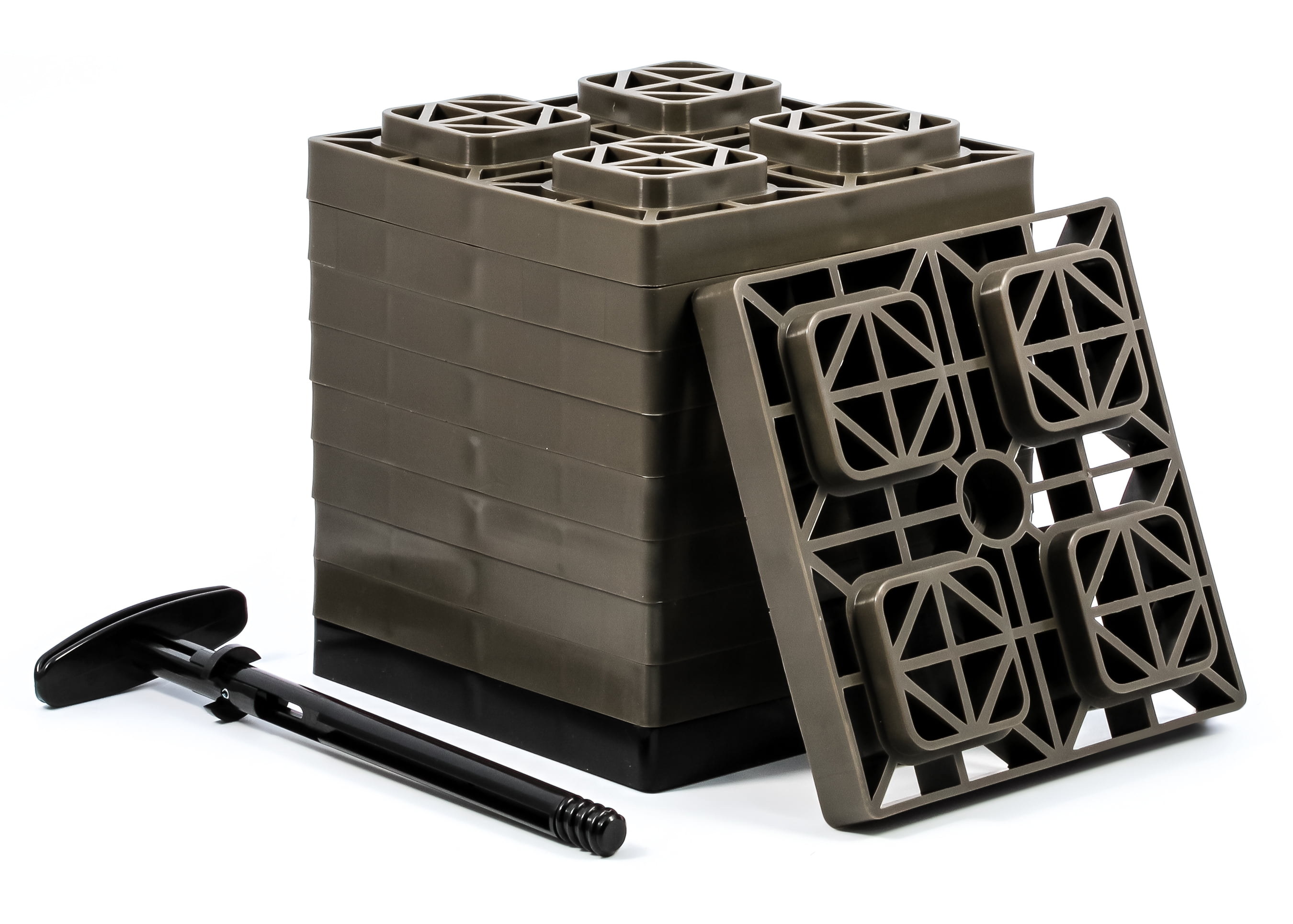 Camco FasTen 2x2 Leveling Block For Single Tires, Interlocking Design ...