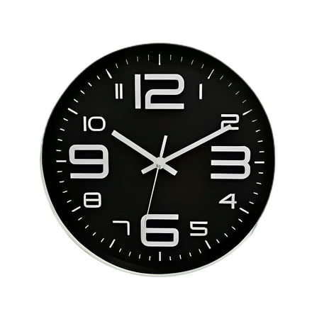 juguse 12 Inch Wall Clock Non-Ticking Battery-Operated Pointer ...