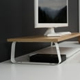 VIVO 24" Desktop Stand Organizer, TV Monitor Riser, Light Wood Top ...