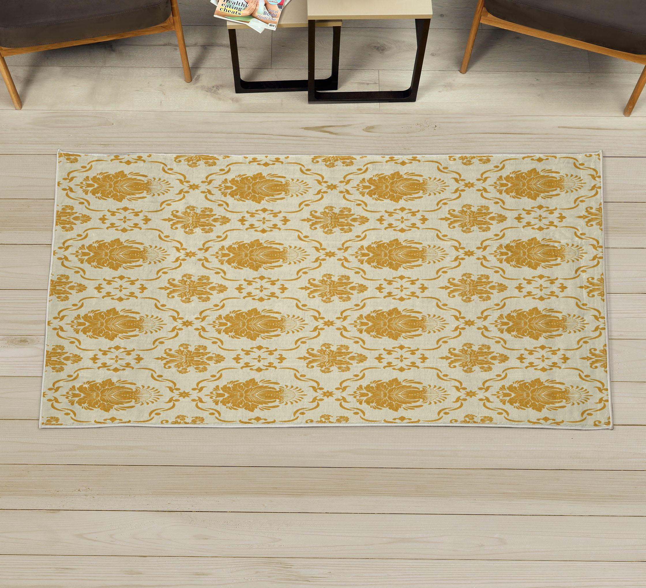 Floral Decorative Rug, Classic Victorian Floral Patterns Tulips ...