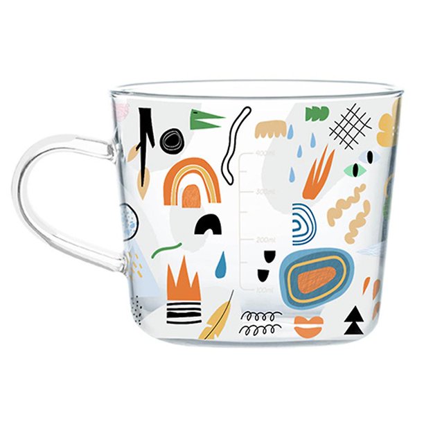 500ml Cartoons Scale Glass Mug,breakfast Mlik Cup, Heat Resistance ,d ...