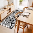 Abstract Wave Line Runner Rugs 2x6ft Black White Grey Geometric Stripe ...