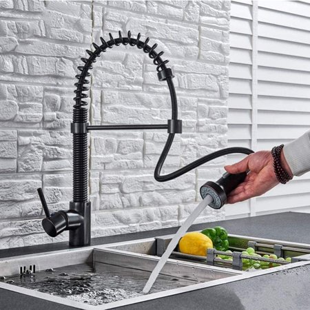 Spring Kitchen Faucet with Pre-Rinse Pull Out Sprayer, Commercial Brass ...