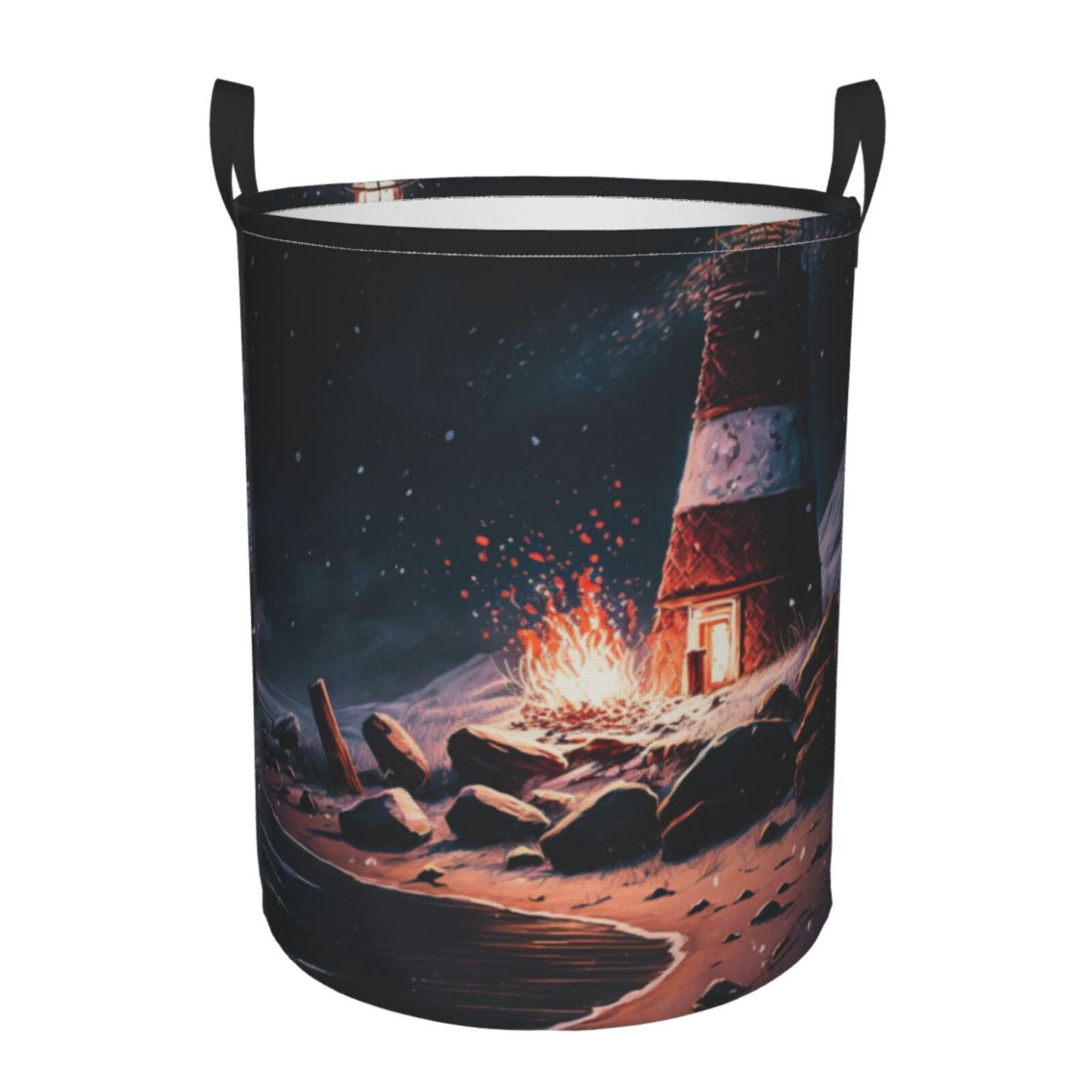 LNWH Laundry Basket, Lighthouse Hand Drawing Pattern Foldable Laundry ...