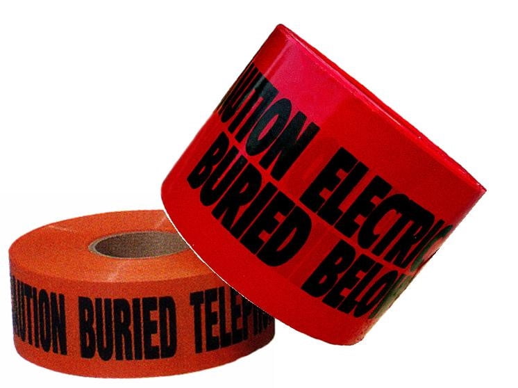 Underground Tape - Caution Buried Electric Line Below (3in. X 300Ft Red ...