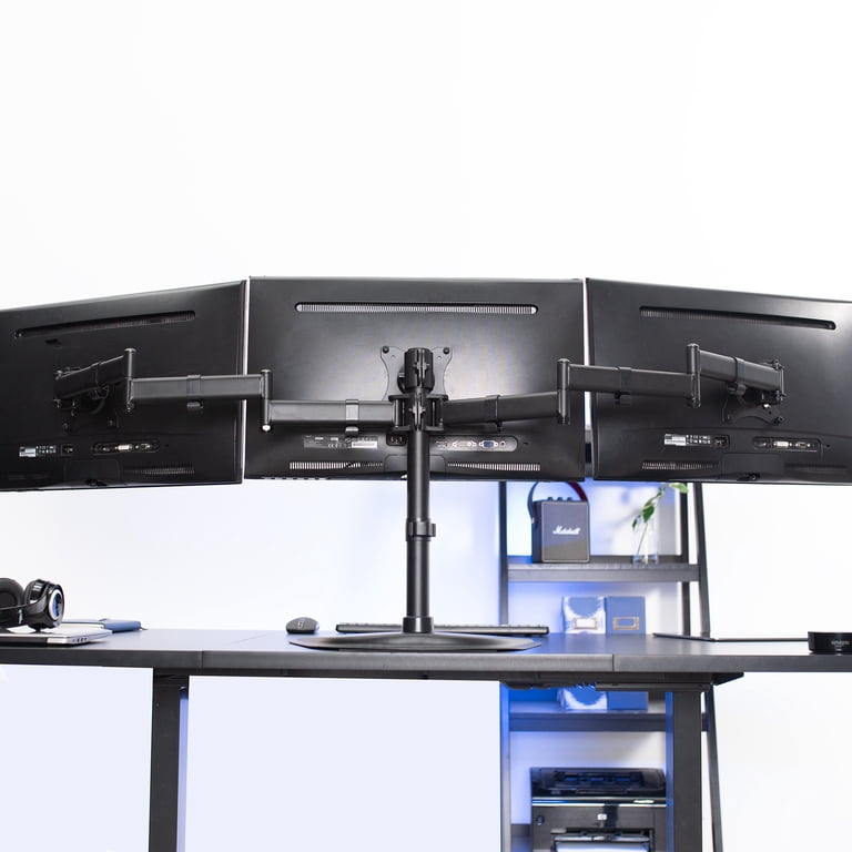 Triple Monitor Mount VIVO Black Triple Monitor Computer Desk Mount ...