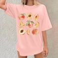 HCYSFG Women's Casual Round Neck Short Sleeve T-Shirt Peach Graphic ...