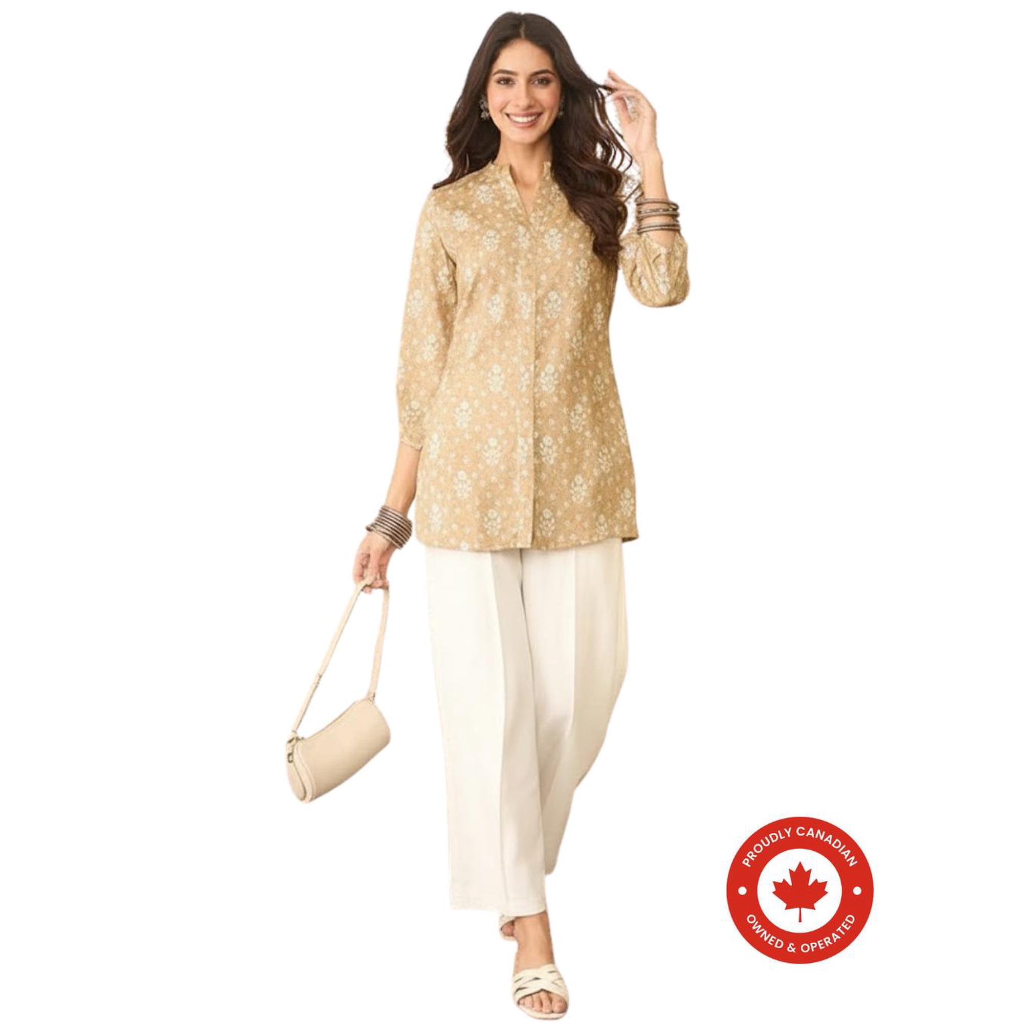 Click here for Dweepsara Womens Beige Cotton Blend Floral Printed... prices