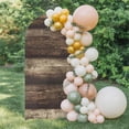 Arch Backdrop 7.2 Ft, Retro Brown Wood Spandex Stretch Fitted Arch ...