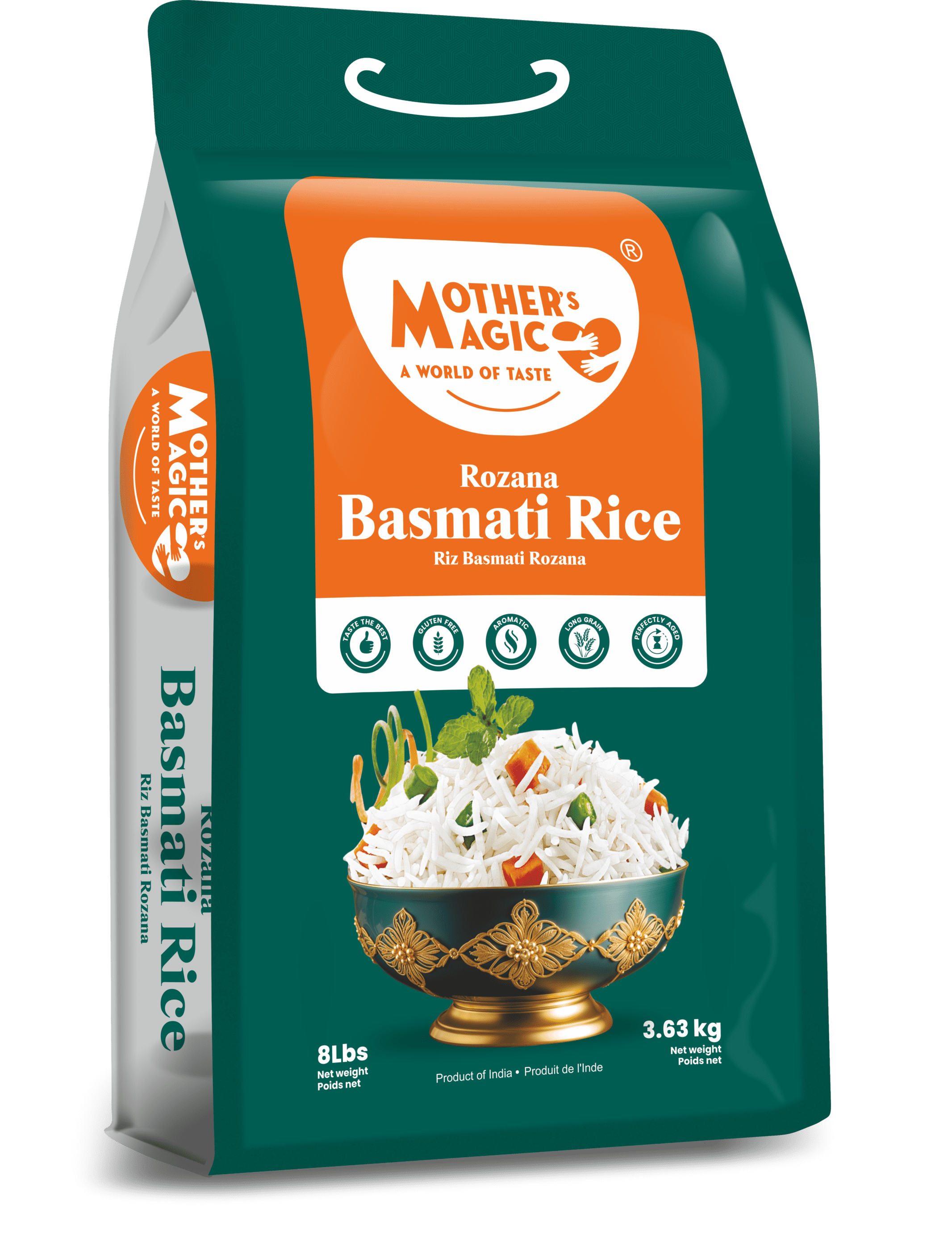 Mother's Magic Riz Basmati Rozana, 3,63 kg (8 lb), Lot de 1 – Riz ...