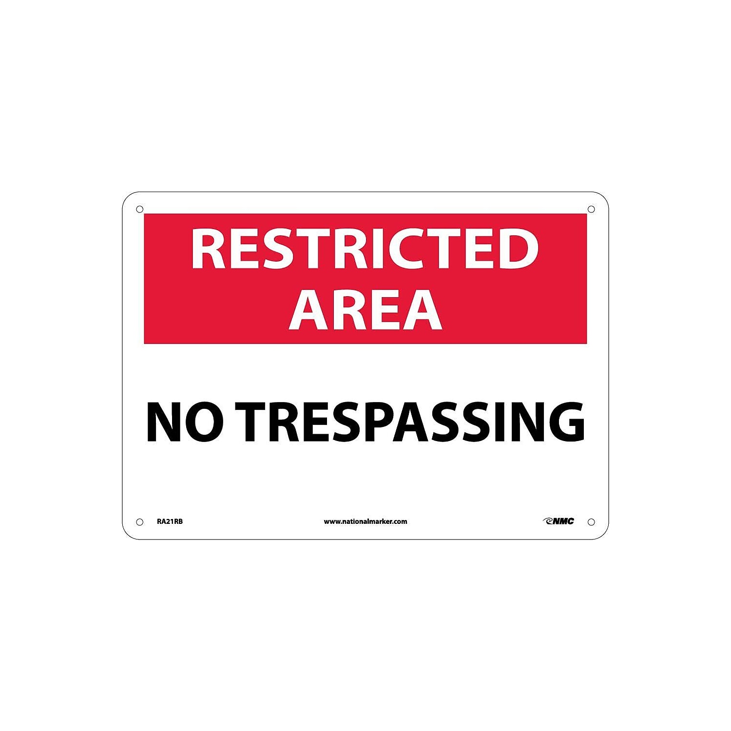 National Marker Notice Signs; Restricted Area No Trespassing 10X14 ...