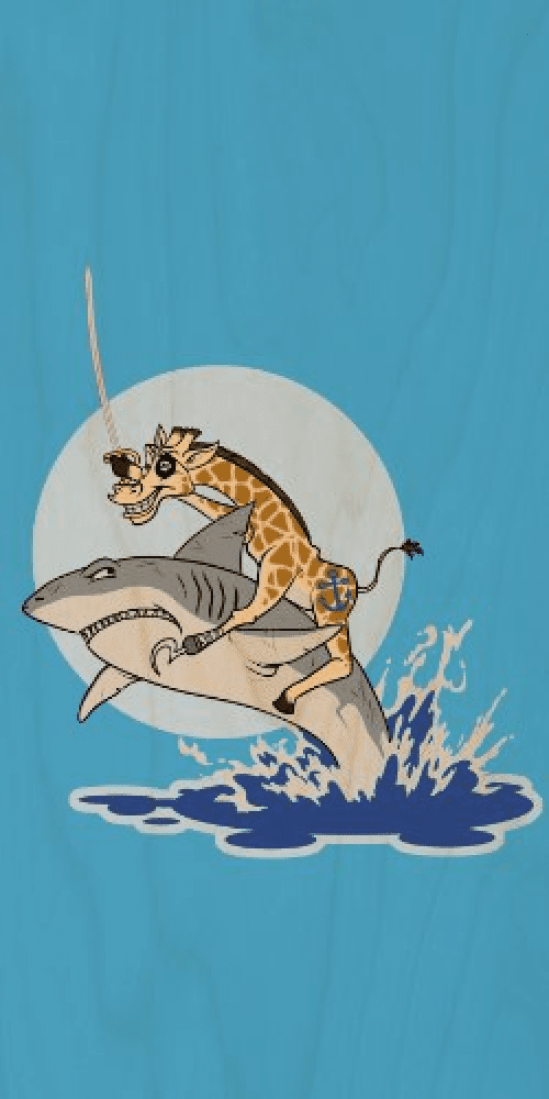 Giraffe Riding A Shark