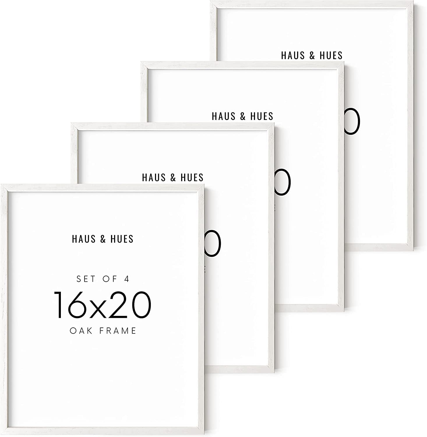 Haus and Hues White Oak 16x20 Frames Set of 4 - 16x20 Picture Frames ...