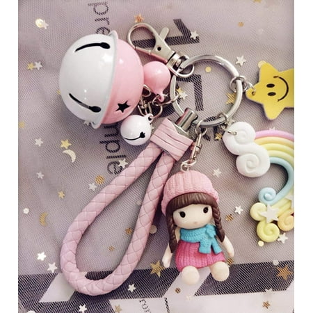 School Bag Key Chains, Korean Girls Key Tags Cut and Beautiful Rainbow ...