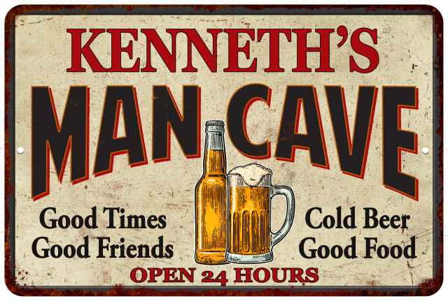 KENNETH'S Man Cave Metal Sign Wall Decor Gift 8x12 108120011020 ...