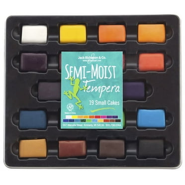 Jack Richeson 8-Color Tempera Cake Palettes with Storage Rack, Set of ...