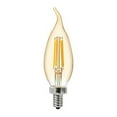 GE Vintage Amber LED Chandelier Bulb (2 Pack), Candelabra Base, 60W Equivalent, Dimmable ...