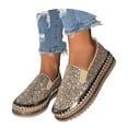 AUDeals Women’s Platform Walking Shoes Fashion Rhinestone Slip On ...
