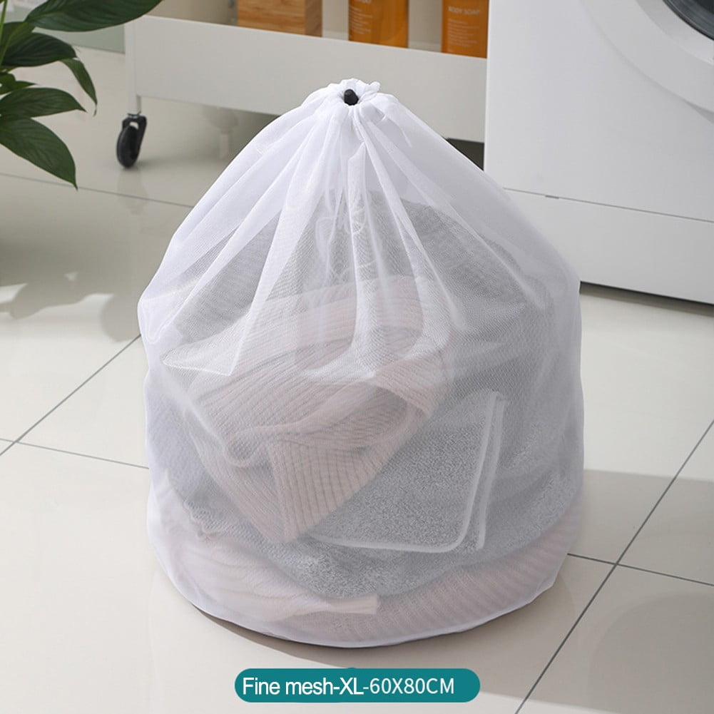 Large Fine Mesh Protect Clothing Washing Heavy Duty Laundry Drawstring ...