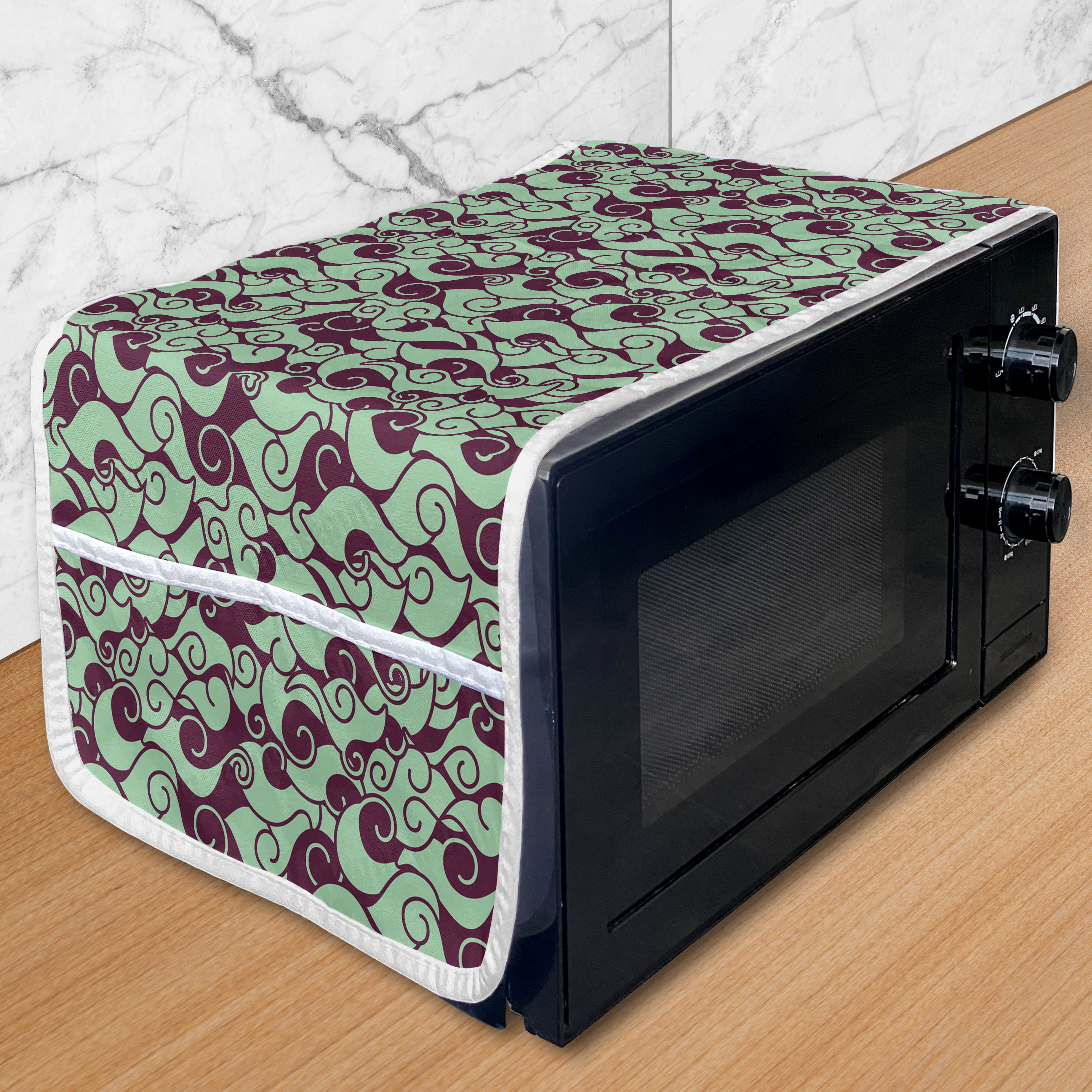 Abstract Microwave Oven Cover, Illustration of Smoke Shapes and Spiral ...