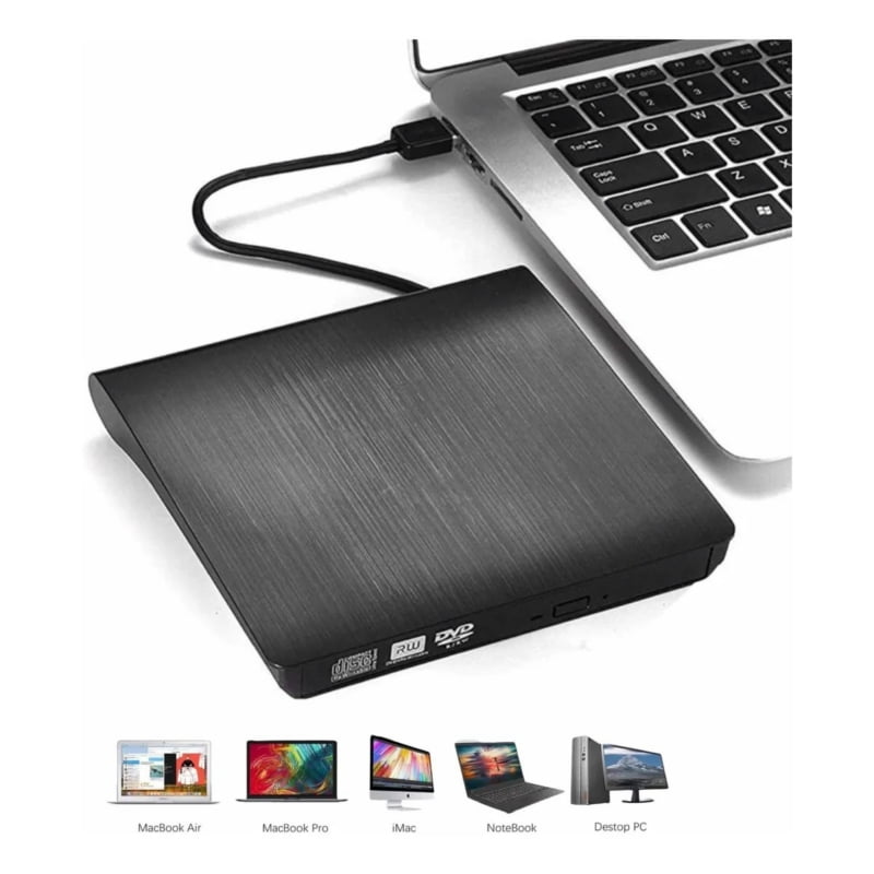 Grabador de DVD externo Reproductor de CD USB 3.0 Windows Mac | Walmart ...