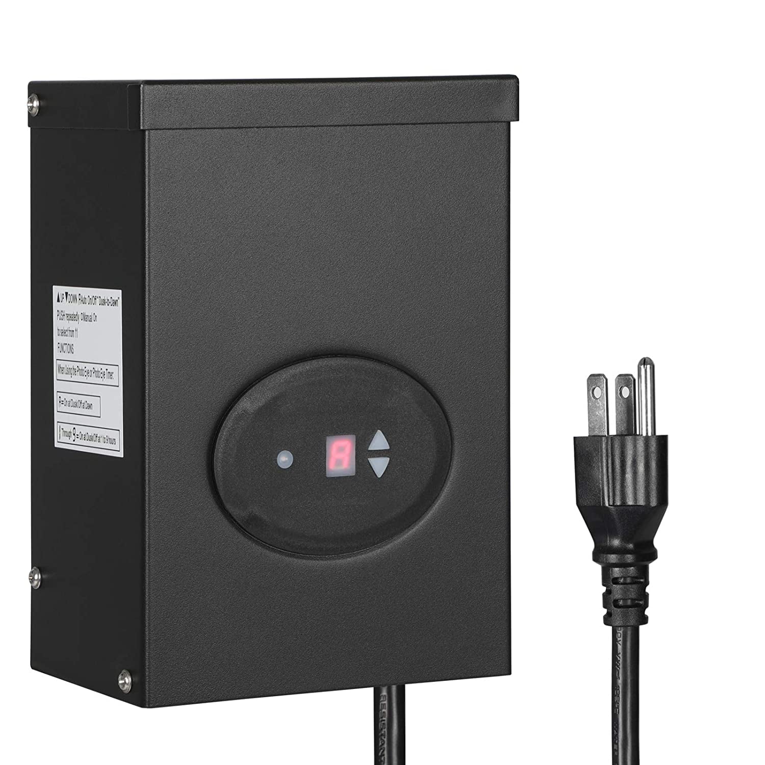 200W Outdoor Low Voltage Transformer with Timer and Photocell Sensor ...
