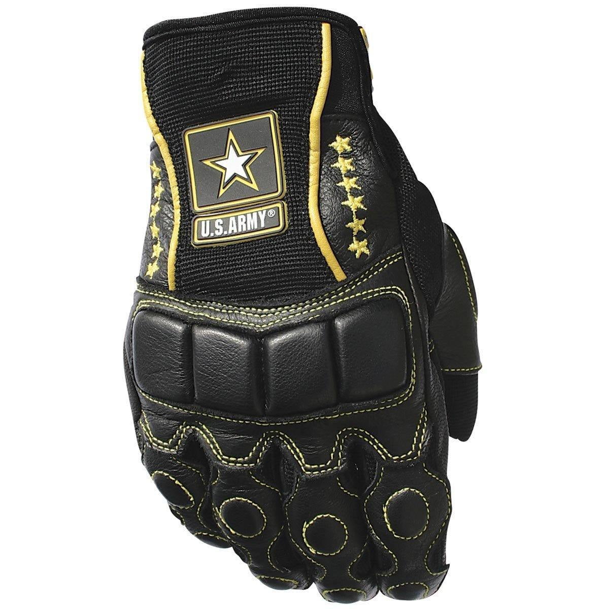 Joe Rocket U.S. Army 'Tactical' Mens Black Leather Motorcycle Gloves ...