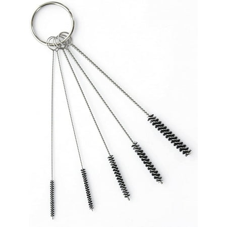 8 Inch Nylon Tube Cleaning Brush Set, Small Sizes (Black), 5 Piece Kit ...