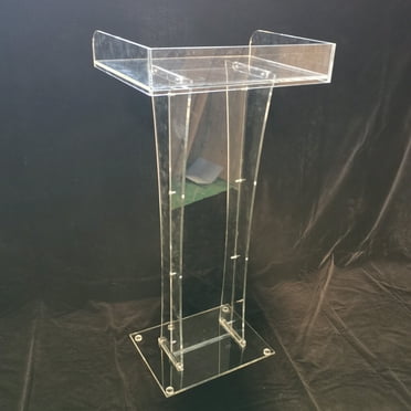 Displays2go CLRLECBNDB Floor Standing Speaking Podium, Slanted Top ...