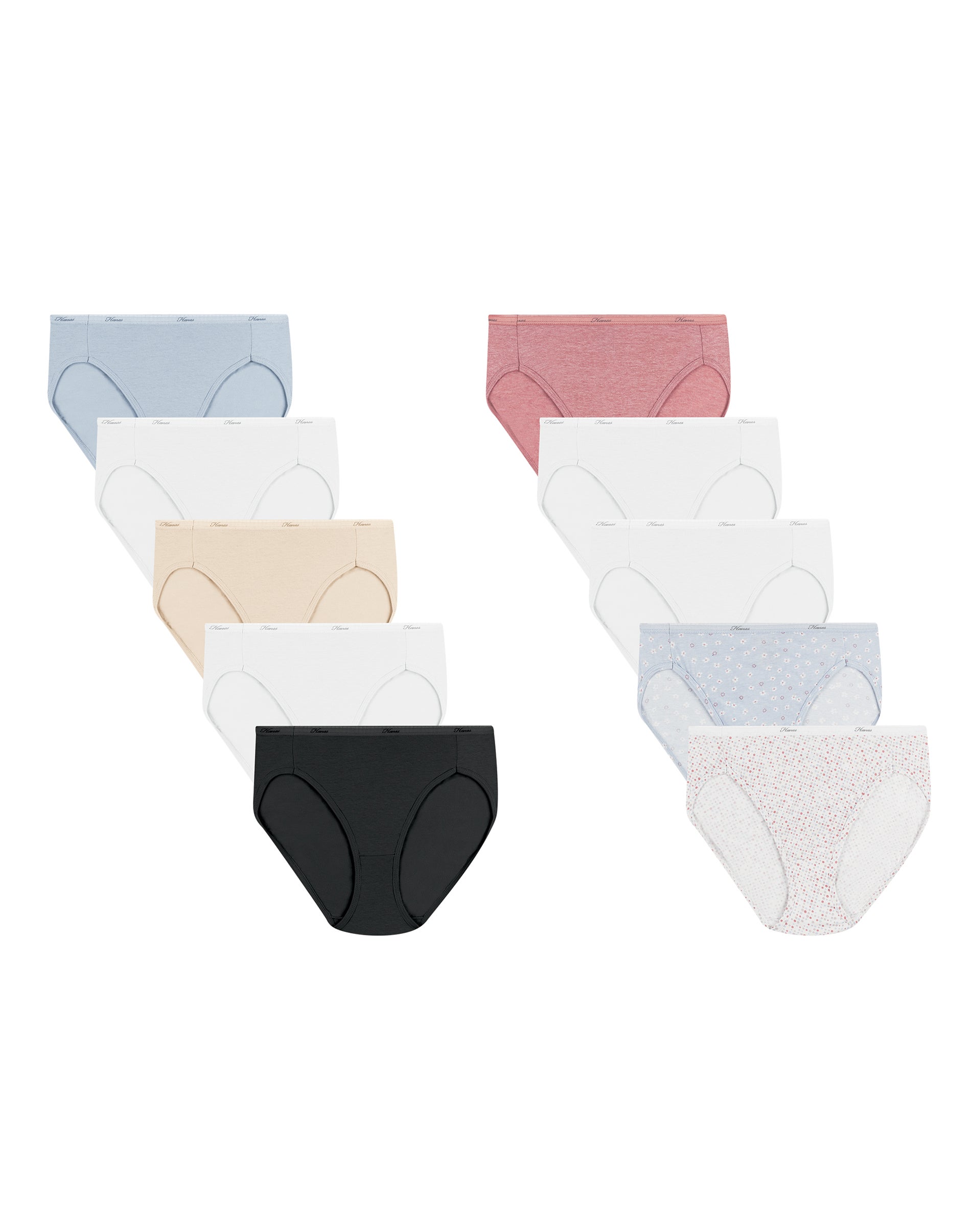 Hanes Womens Cool Comfort Hi Cut Panties 10 Pack
