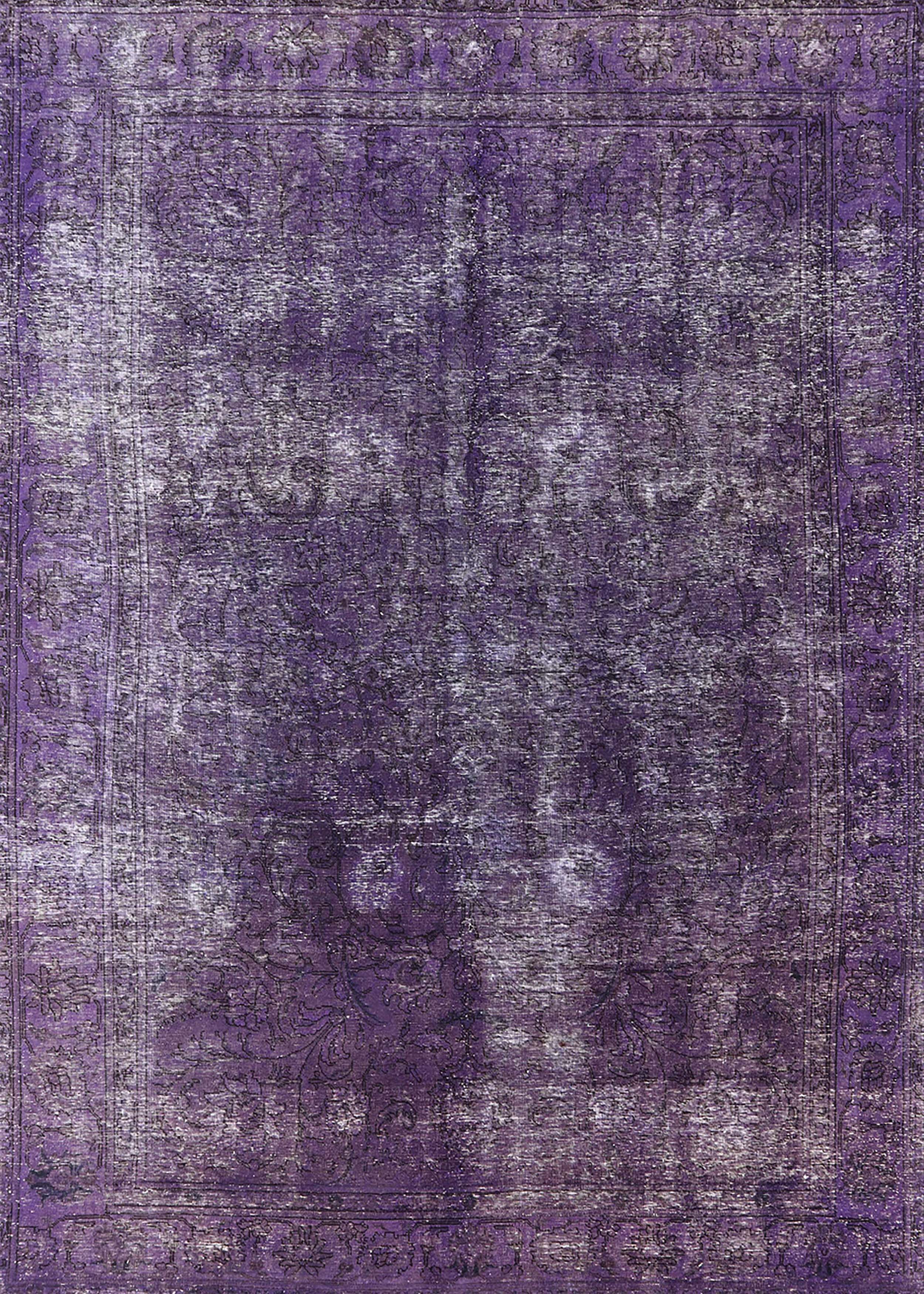 Ahgly Company Indoor Rectangle Mid-Century Modern Purple Persian Area ...