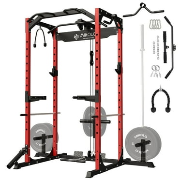 Mikolo Foldable Power Rack Cage,1000lbs Capacity Wall Mounted Squat ...