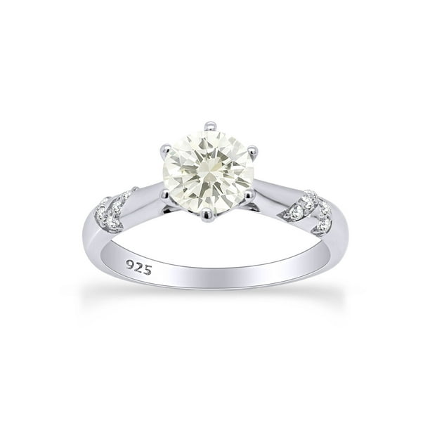 Jewel Zone Us 14k White Gold Plated Silver 1ct 6 5mm G H I Color