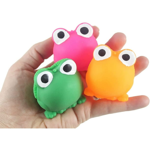 3 Mini Puffer Frogs - Small Novelty Toy - Party Favors - Air Filled ...
