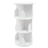 Miumaeov 3 Tier 360° Rotating Bookshelf Stackable Book Shelves Floor ...