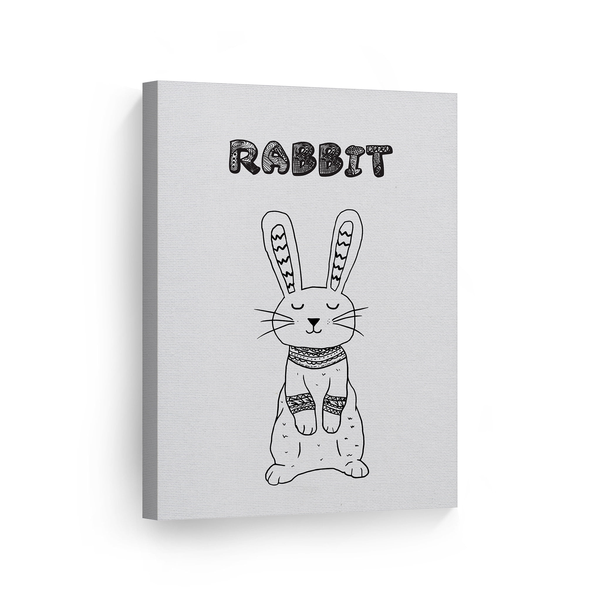 Smile Art Design Scandinavian Illustration Rabbit Wall Decor Canvas ...