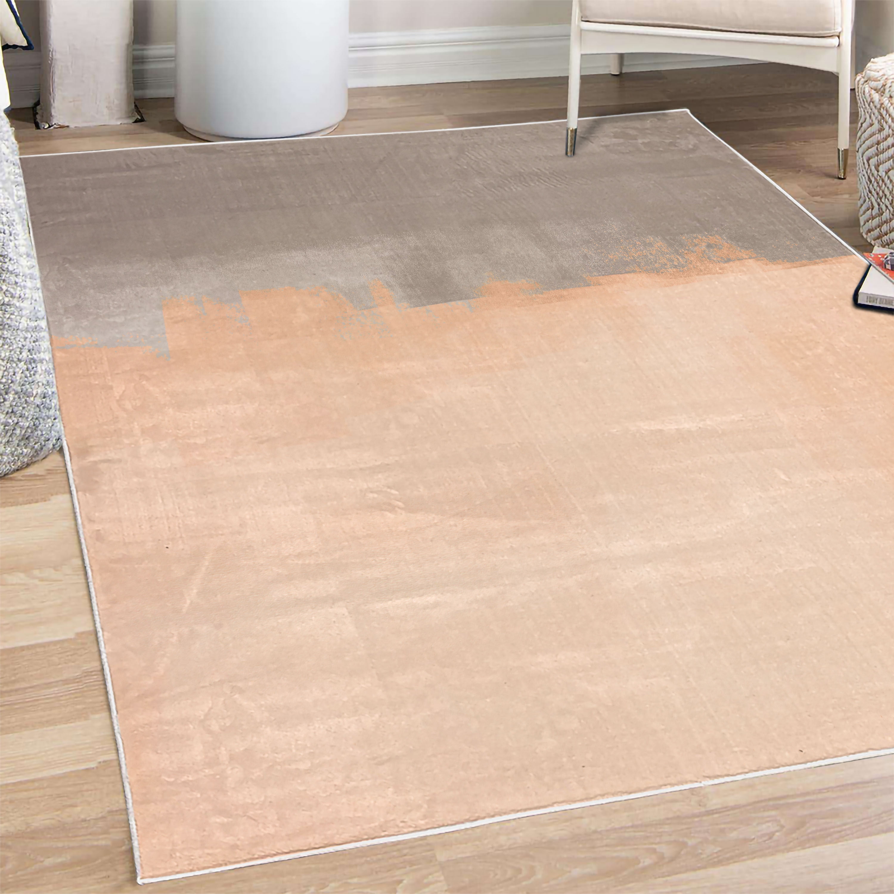 Abstract Decorative Rug, Grunge Street Style Painting Brush Print Ombre ...