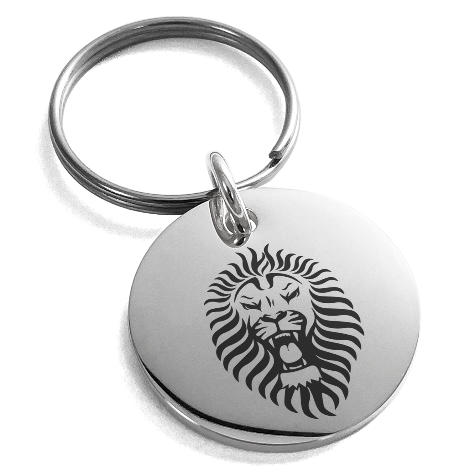Stainless Steel Pharaoh Lion King Engraved Small Medallion Circle Charm ...