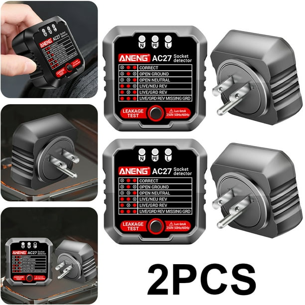 Instrumentos Prueba Detector Voltaje AC27 Power Socket Checker (UE ...