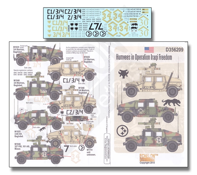 Echelon 1:35 Humvee in Operation Iraqi Freedom Markings #D356209 ...