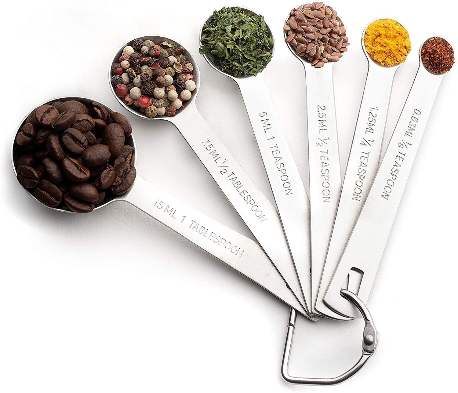 EIMELI Stainless Steel Measuring Spoons Stackable Set - Measuring Dry ...