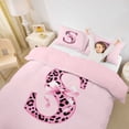 Catabedysis Wild Leopard Print Bedding,Pink Personalized Letter S Duvet ...
