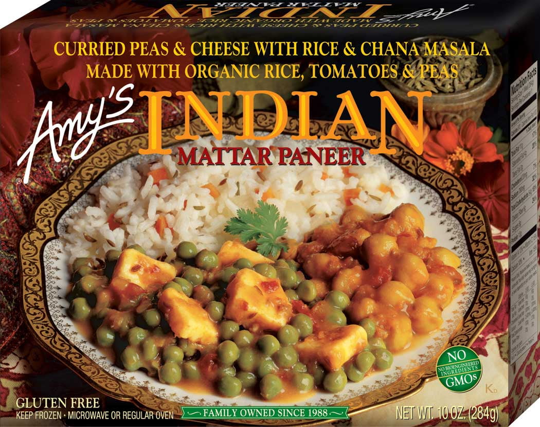 Amys Organic Indian Mattar Paneer Whole Meal, 10 Ounce -- 12 per case ...