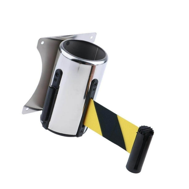 Stanchion Queue Barrier Wall Mount Ribbon Crowd Control Retractable ...