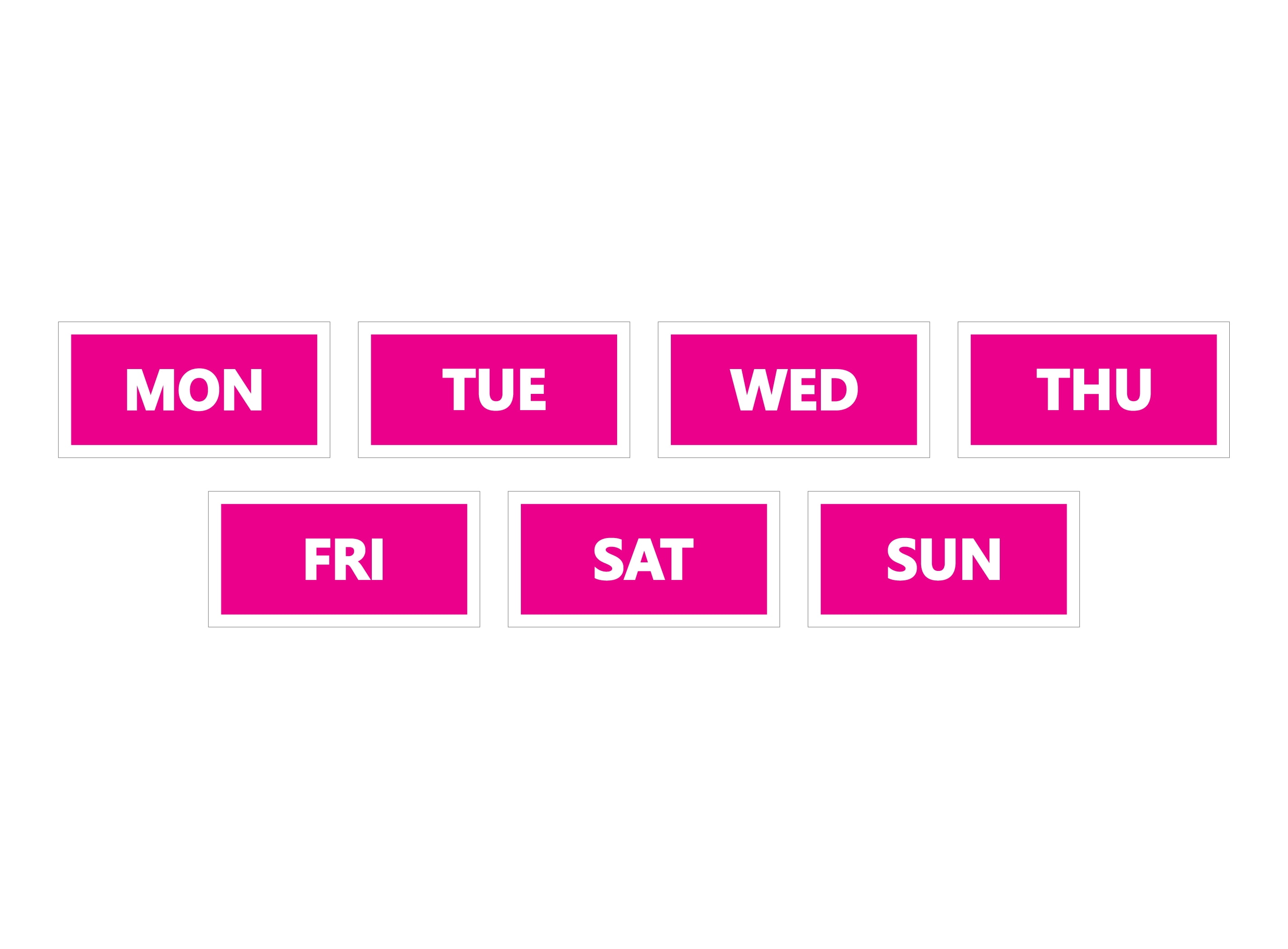 Days of The Week Magnets by DCM Solutions (Pink) - Walmart.com