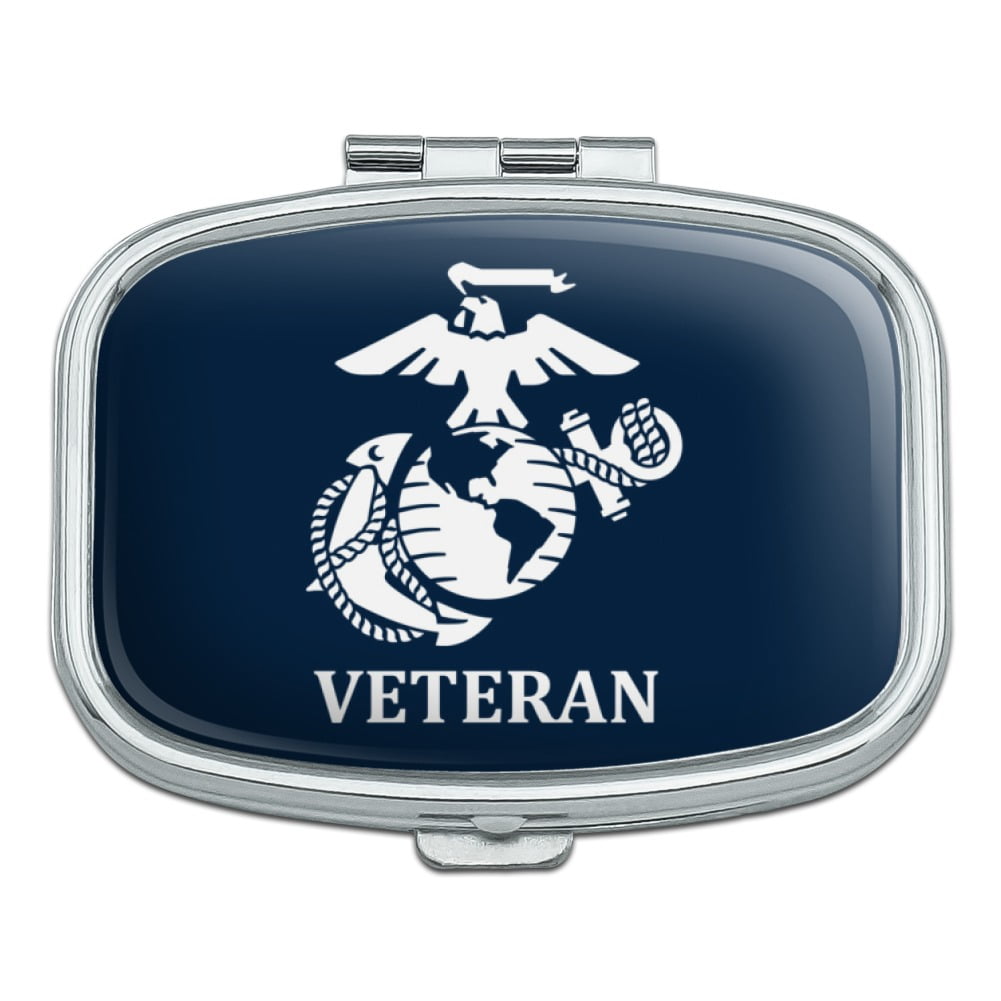 Veteran USMC Marine Corps White on Blue Officially Licensed Rectangle ...