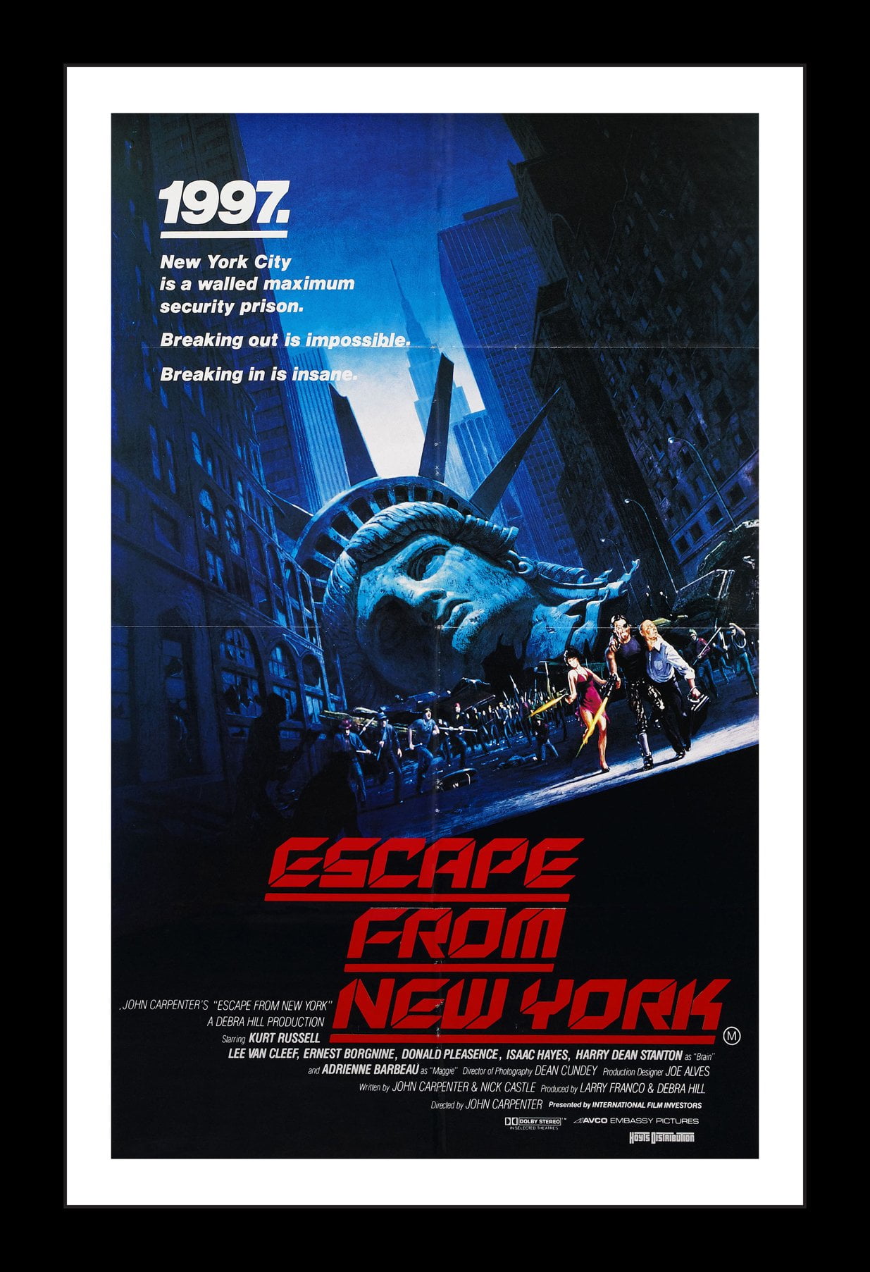 ESCAPE FROM NEW YORK - 11x17 Framed Movie Poster - Walmart.com