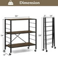 Costway 1 PC 3-Tier Folding Shelf Free DIY Design Shelving Unit with 4 ...